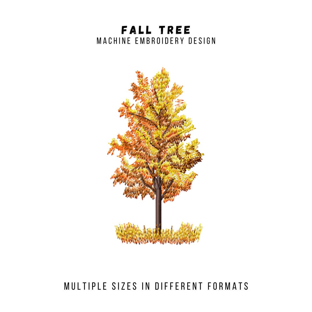 Fall Realistic Tree Machine Embroidery Design: Autumn Sketch for ...