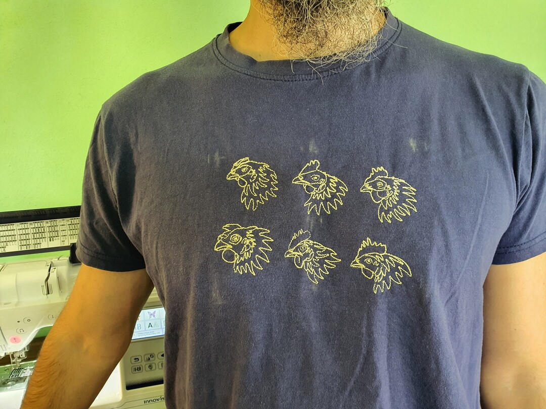 Chickens Face Sketch Machine Embroidery Design Bundle, Hen Embroidery ...