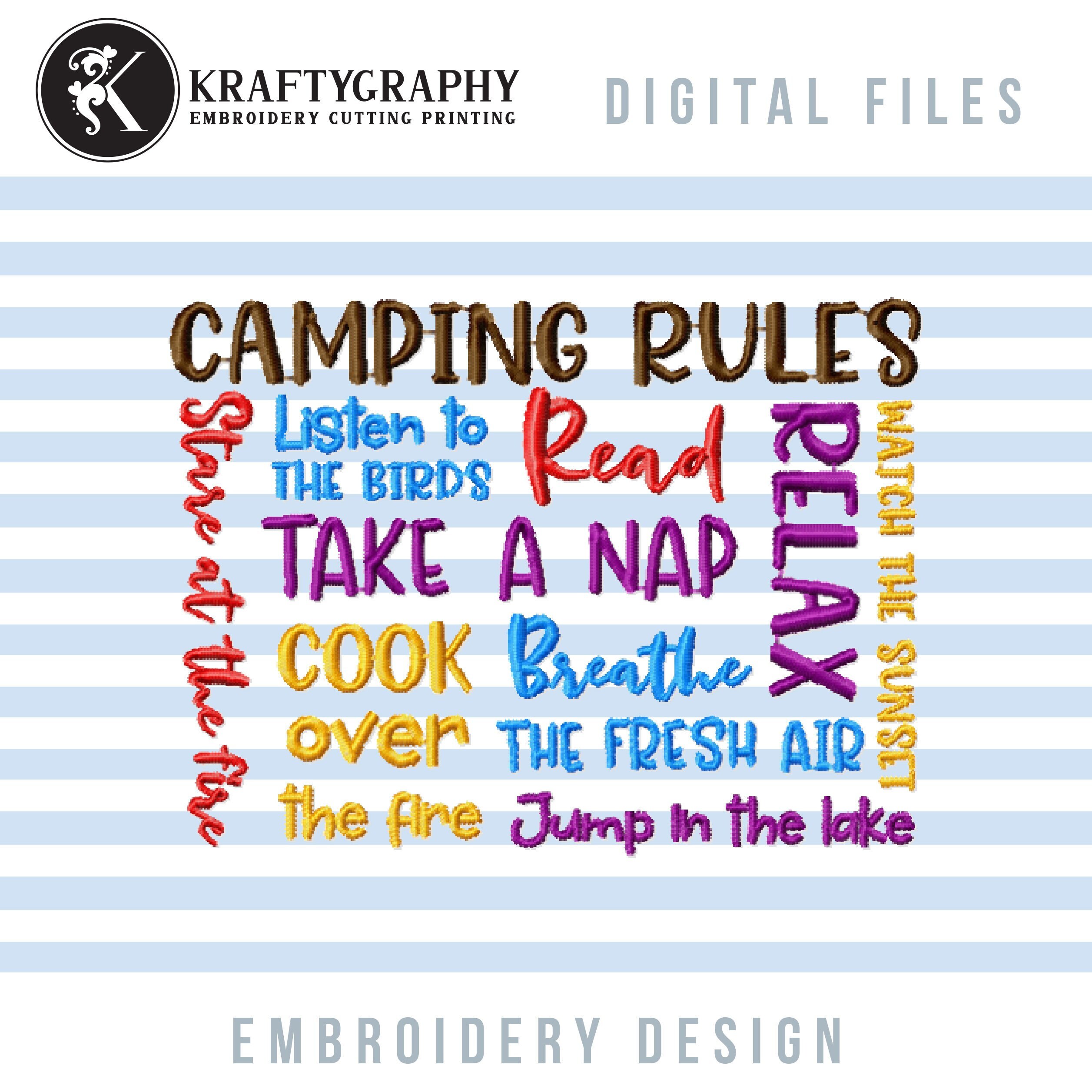 Lake Camping Machine Embroidery Designs Campsite Embroidery - Etsy