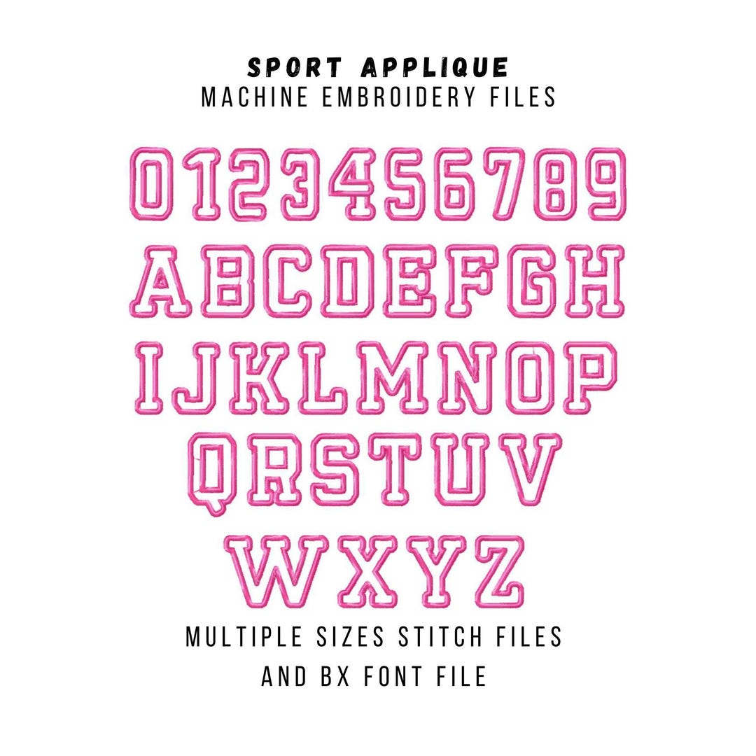Sport Font Applique Machine Embroidery Design, Native BX File Included ...