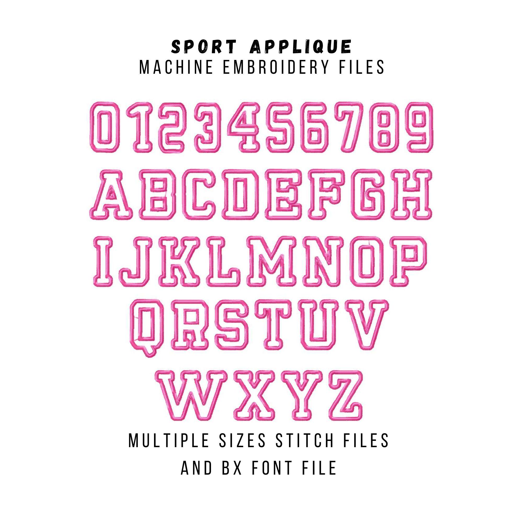 Sport Font Applique Machine Embroidery Design, Native BX File Included ...