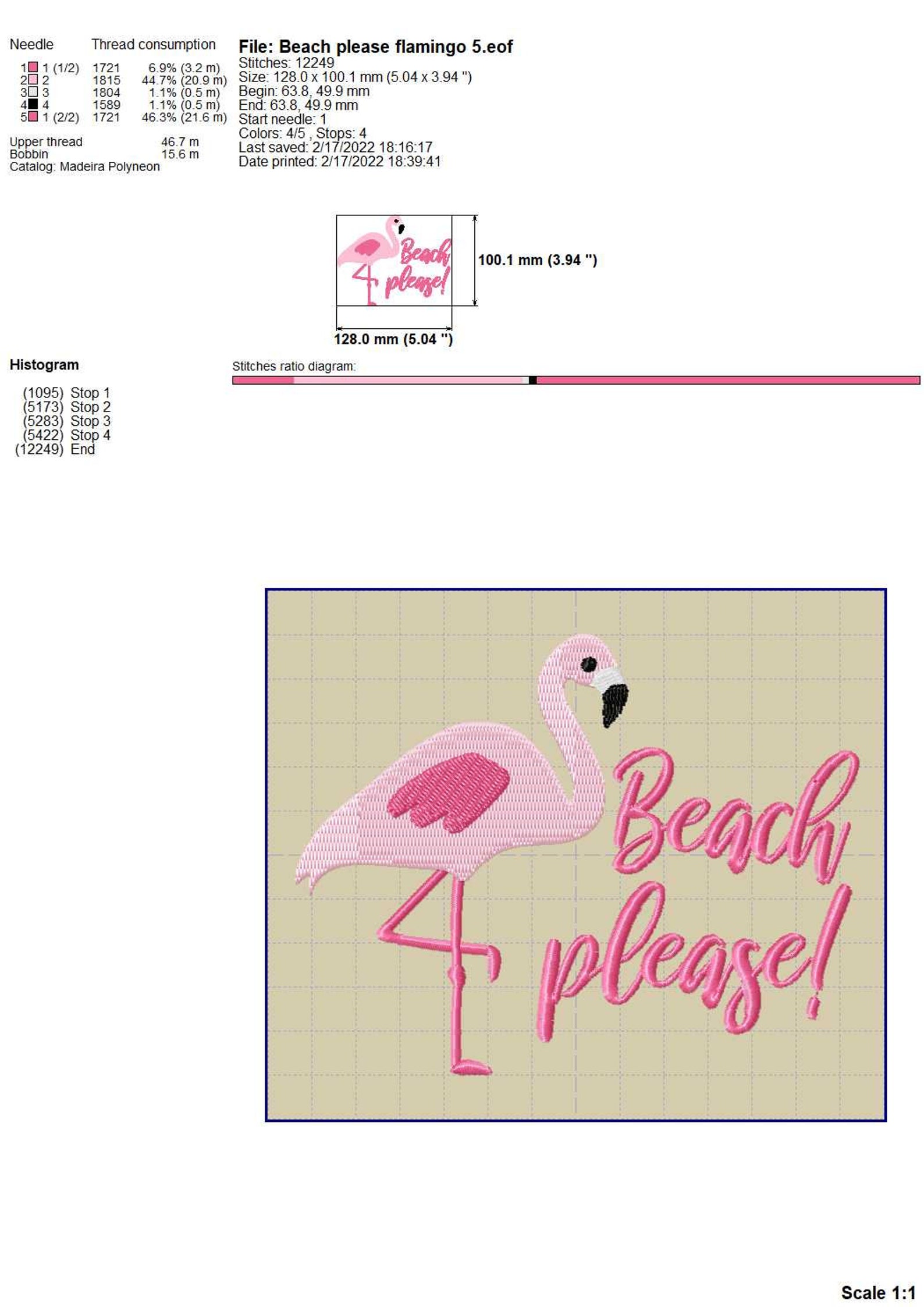 Summer Machine Embroidery Designs Flamingo Embroidery - Etsy