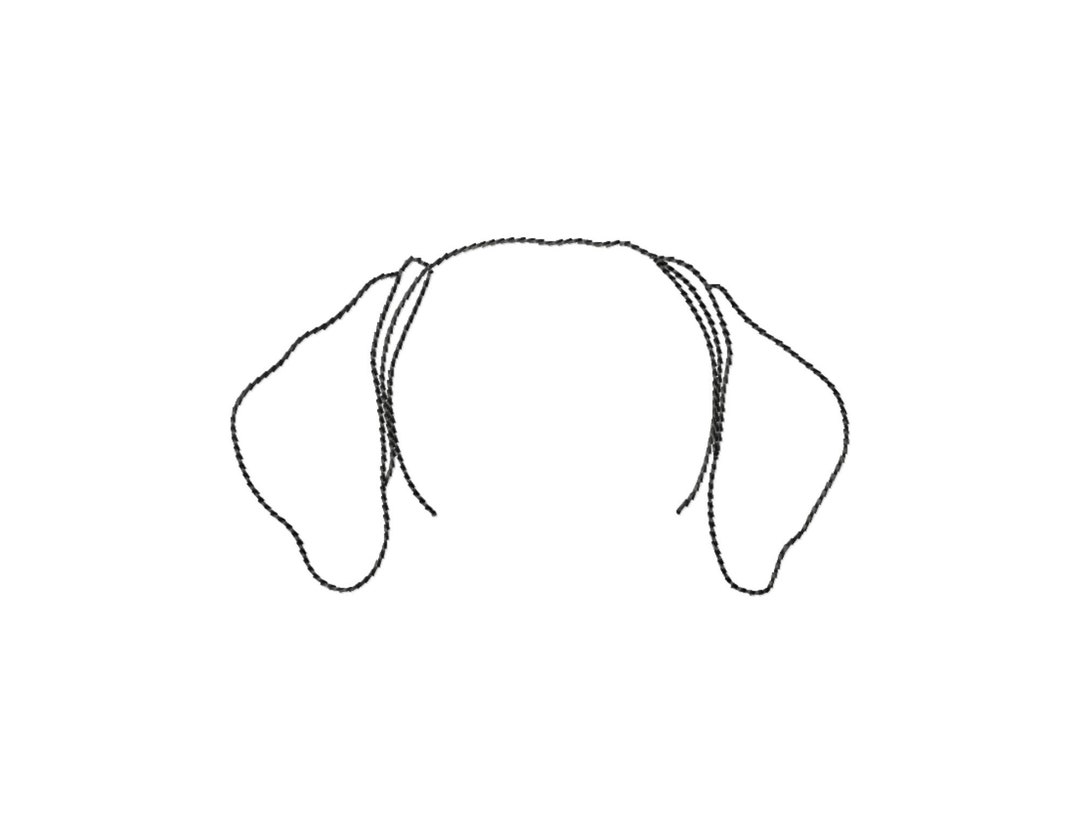 German Pointer Dog Ears Outline Machine Embroidery Design (digital File ...