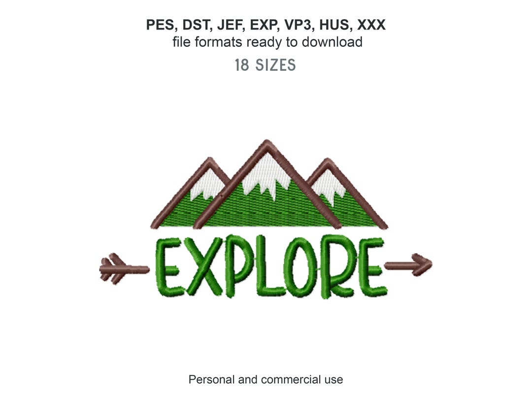 Hiking Machine Embroidery Designs, Mountain Camping Embroidery Patterns ...
