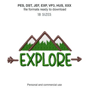 Hiking Machine Embroidery Designs, Mountain Camping Embroidery Patterns ...