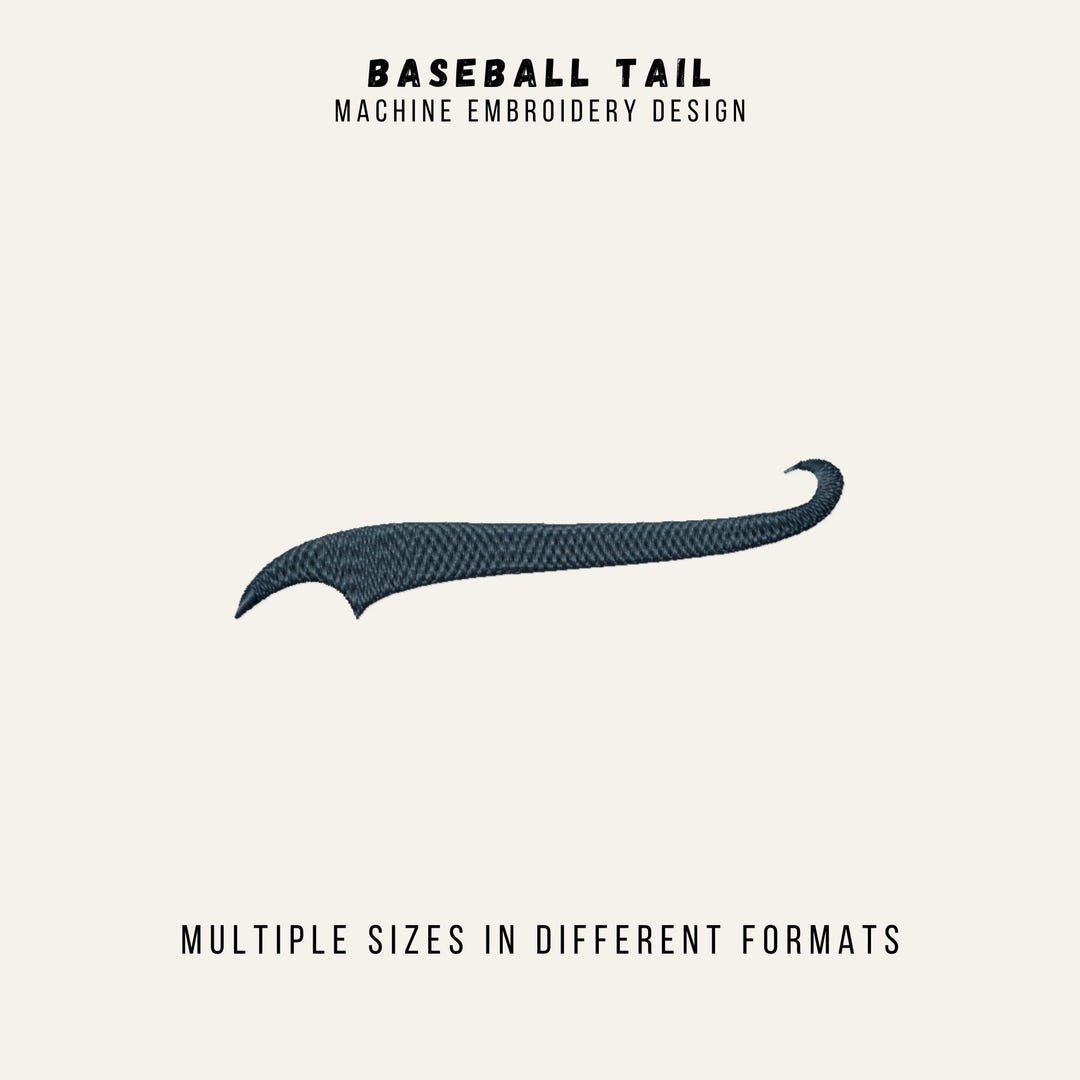 Baseball Tail Machine Embroidery Design: Applique and Fill - Etsy