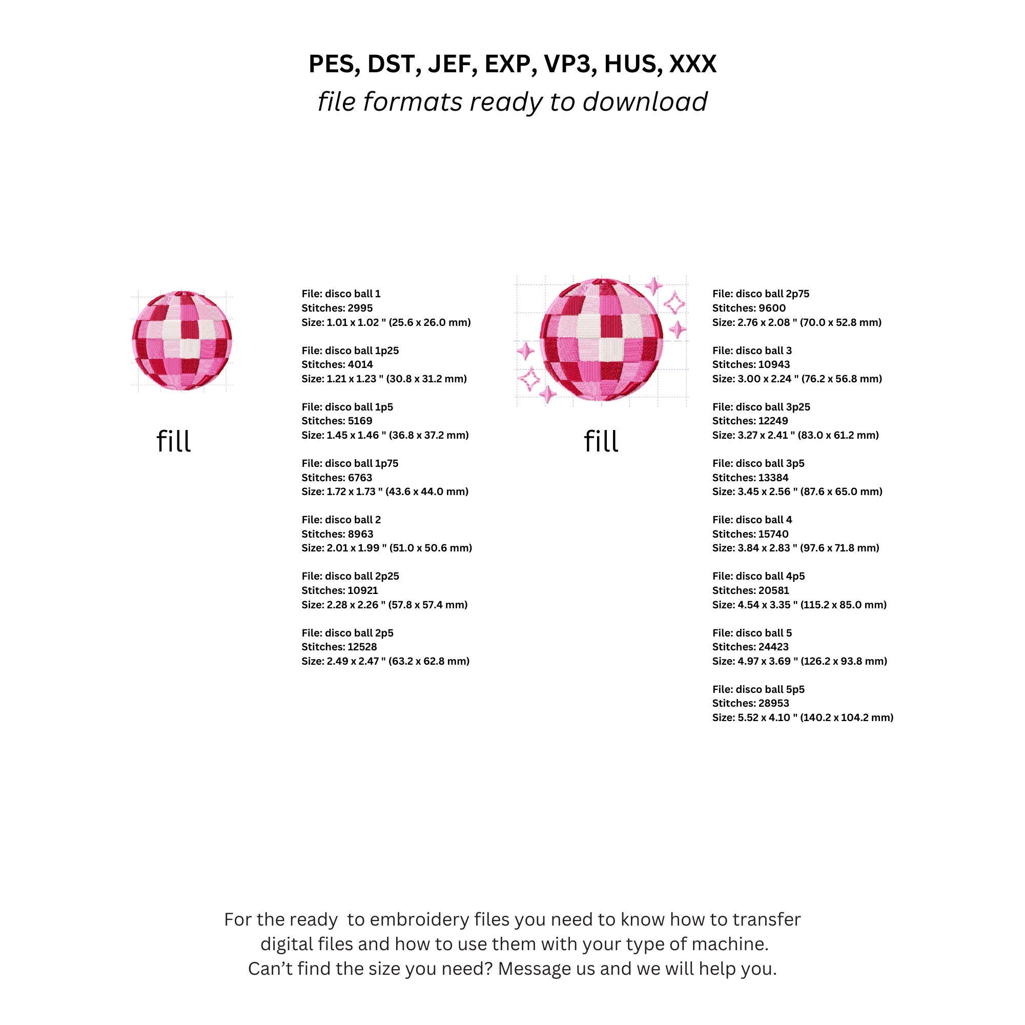 Disco Ball Machine Embroidery Design: Retro 80s Funk Groovy, 1in - 5 ...