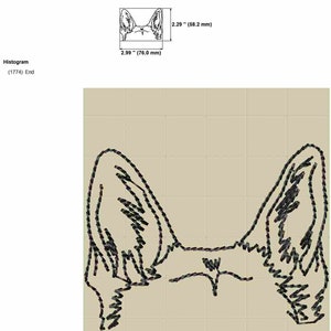 German Shepherd Ears Outline Machineembroidery Design: Dog Sketch ...
