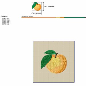 Simple Peach Machine Embroidery Design With 9 Sizes - Etsy