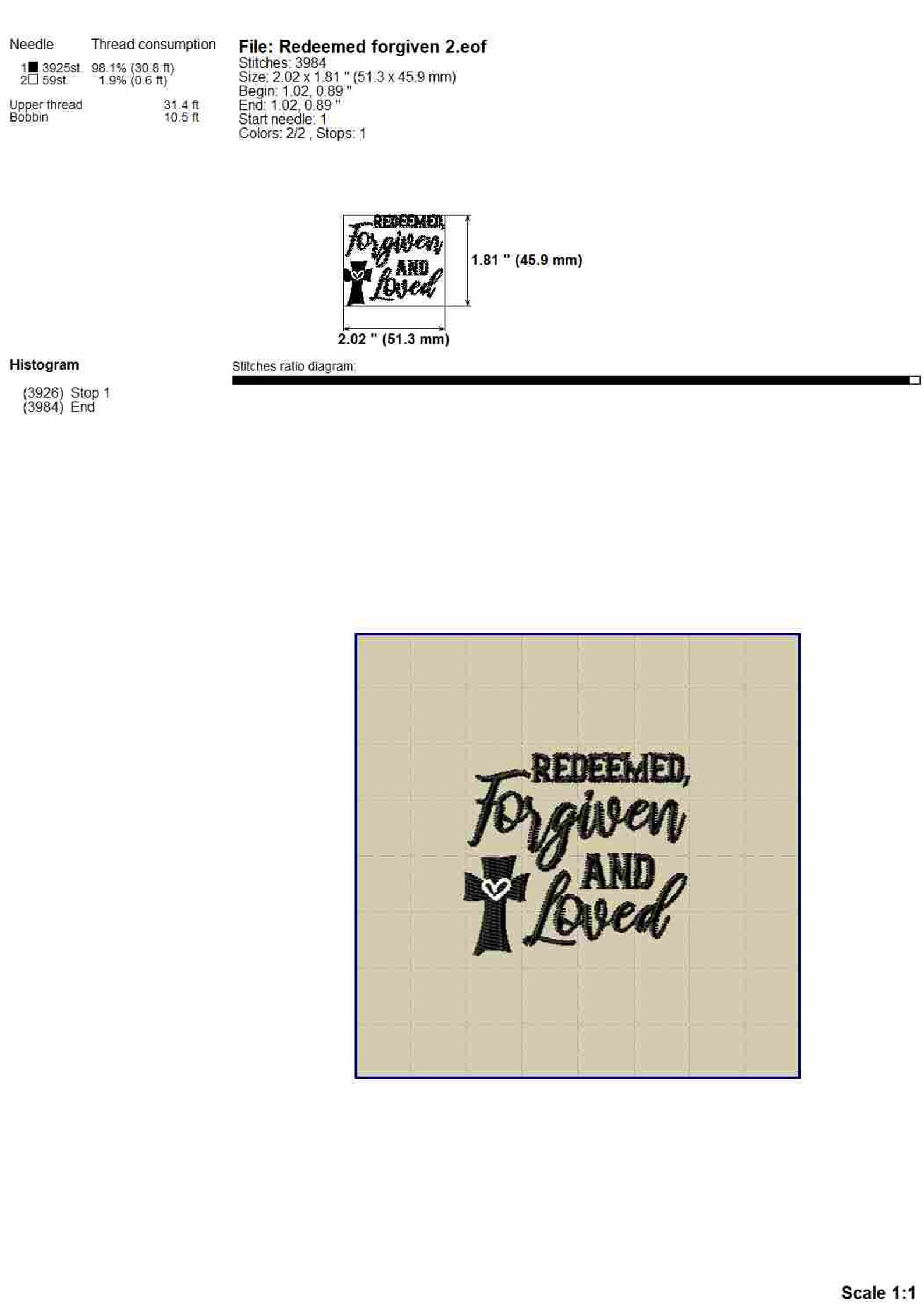 Redeemed Machine Embroidery Designs Religious Embroidery | Etsy