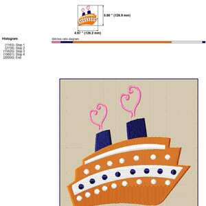 Cute Cruise Ship Machine Embroidery Designs, Cruise Boat Embroidery ...