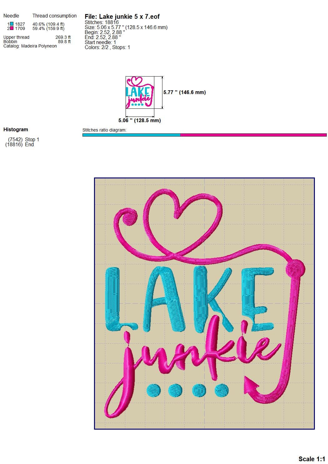 Lake Machine Embroidery Designs Lake Junkie Embroidery - Etsy