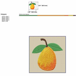 Simple Mango Embroidery Design for Machine, Fill Stitch With 9 Sizes - Etsy