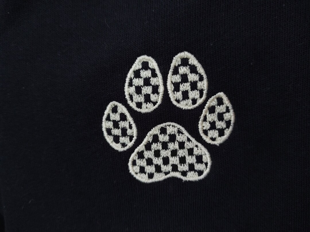 Trendy Checkered Paw Print Machine Embroidery Design, Checker Pattern ...