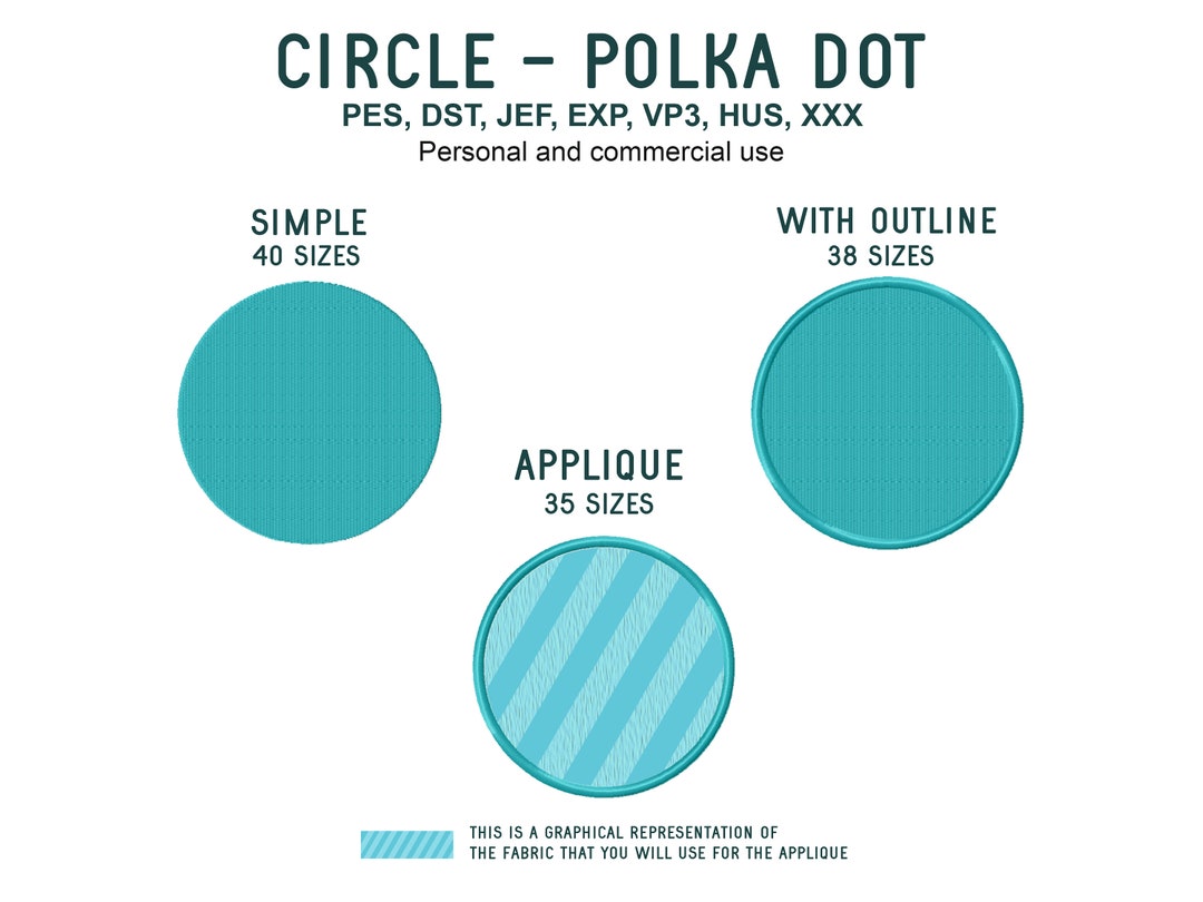 Circle Machine Embroidery Designs | Polka Dot Pattern | Fill Stitch and ...