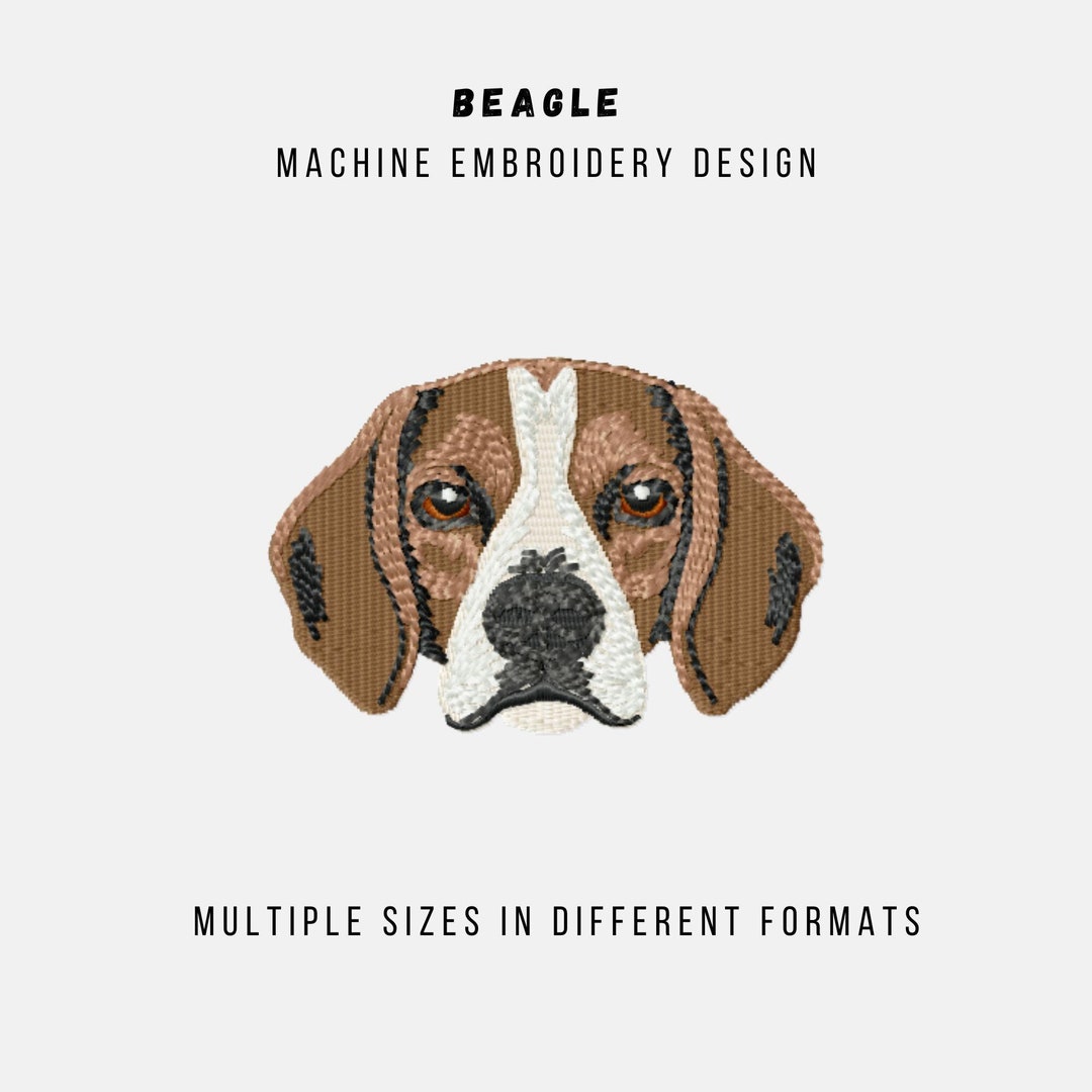 Beagle Small Colored Face Machine Embroidery Design, Multiple Files and ...