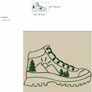 Hiking Boot Machine Embroidery Design Outline: 2in - 8in - Etsy