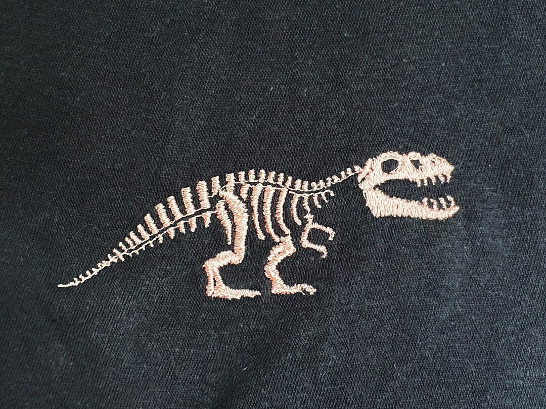 Dinosaur Skeleton Machine Embroidery Design, T-rex Fossils Embroidery ...