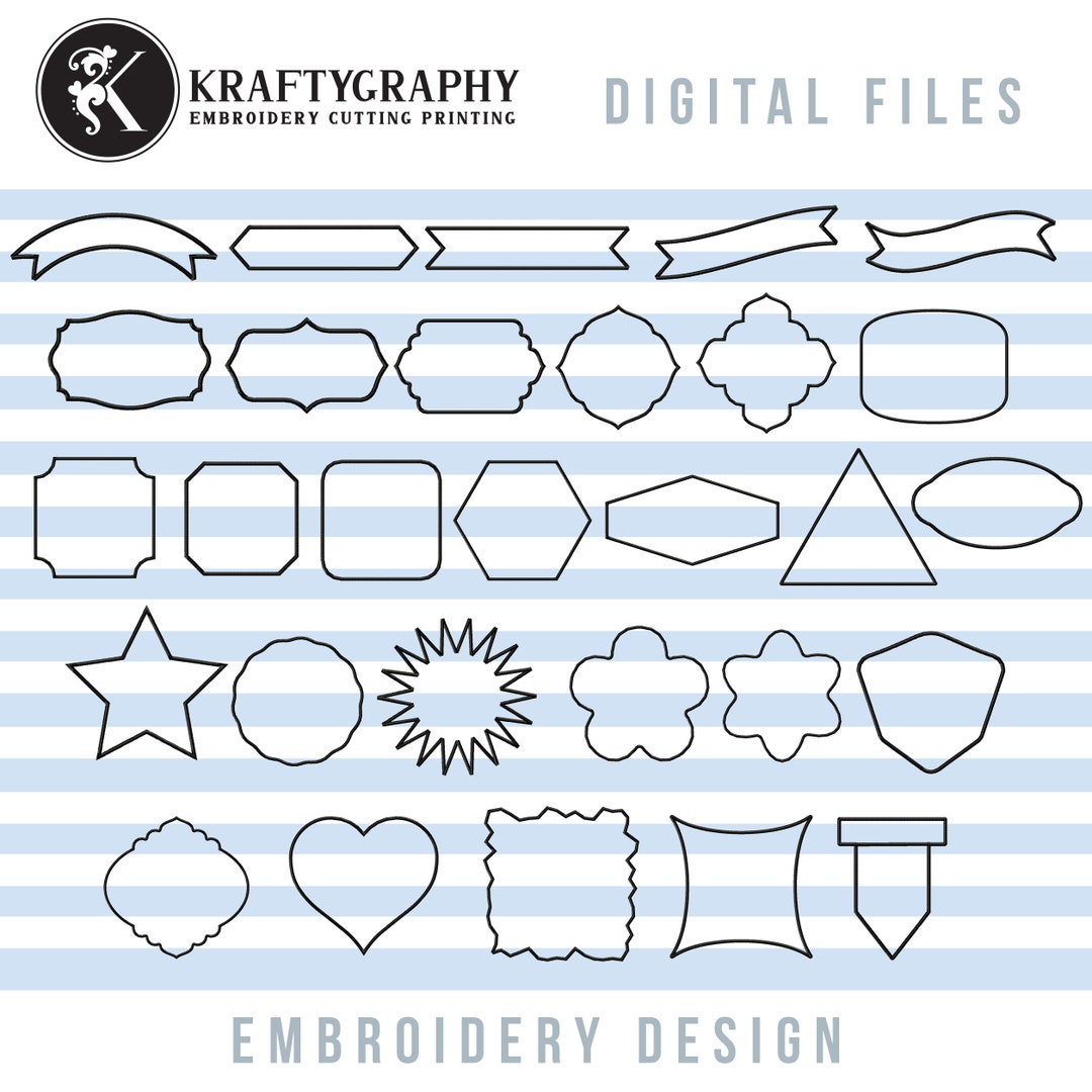 Patch Frames Applique Machine Embroidery Design Bundle: Multiple Shapes ...