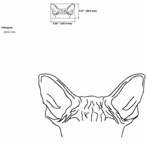 Sphynx Cat Ears Machine Embroidery Design, SKETCH Style Embroidery ...