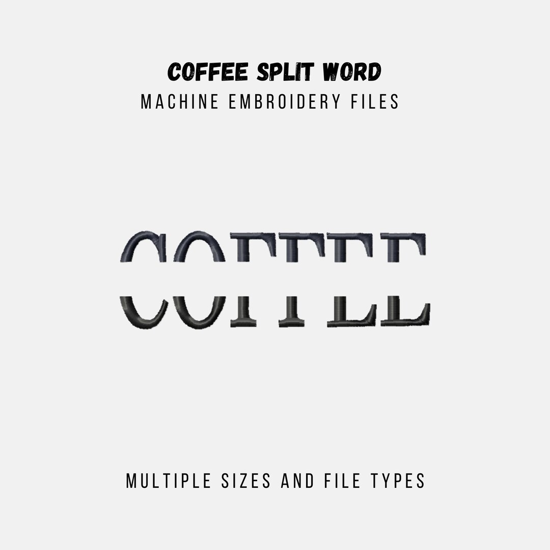 Coffee Split Word Machine Embroidery Designs, Name Frame Embroidery ...