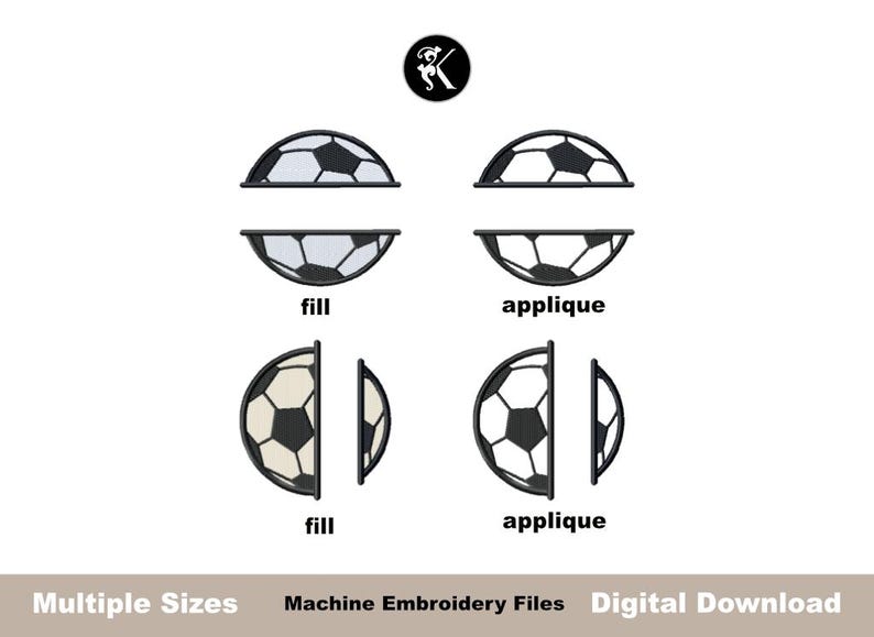Soccer Split Monogram Machine Embroidery Design: Applique and Fill ...