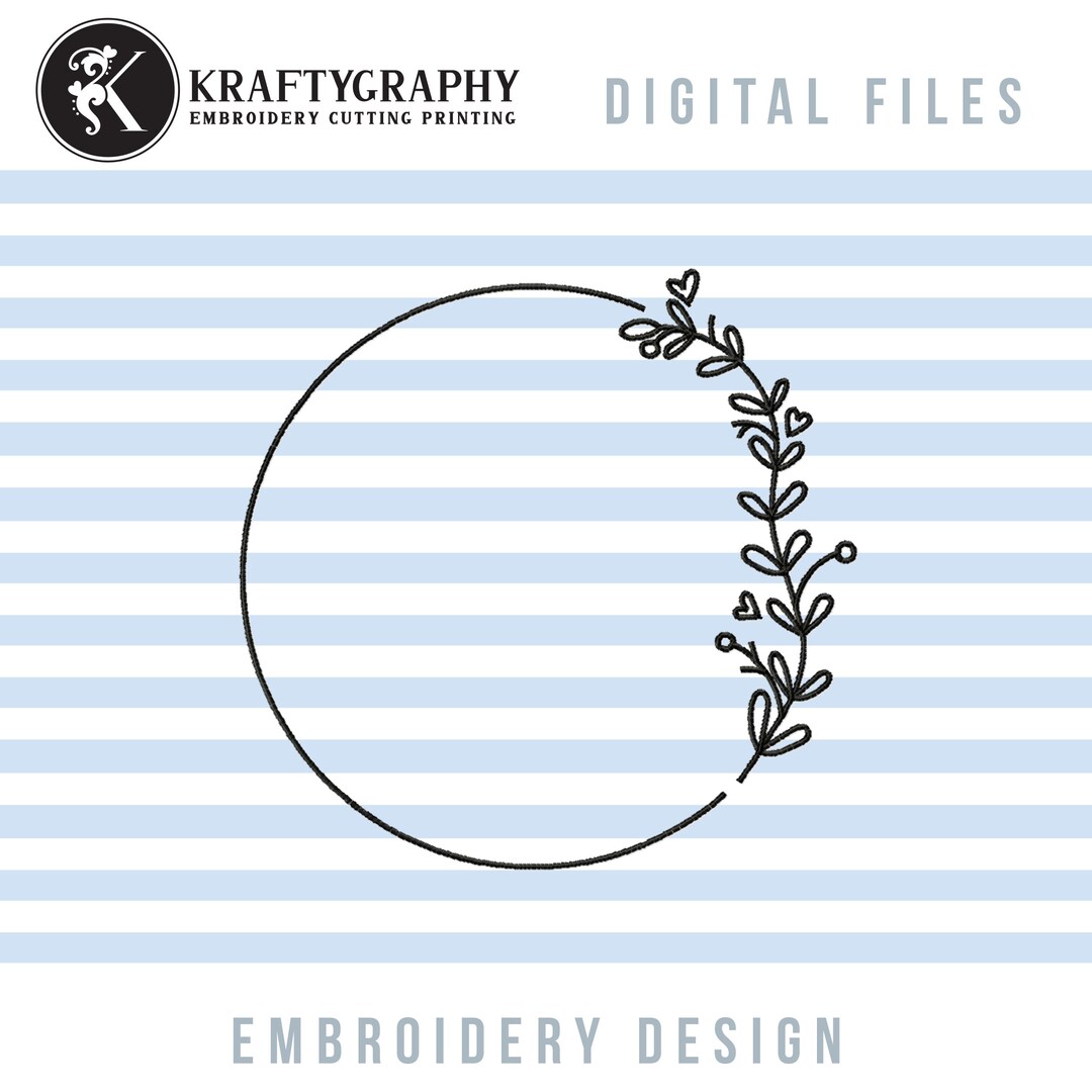 Floral Monogram Frame Machine Embroidery Designs, Round Monogram ...