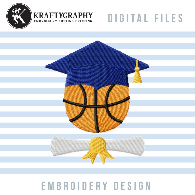 Graduation Cap Basketball Pes Machine Embroidery Designs - Etsy