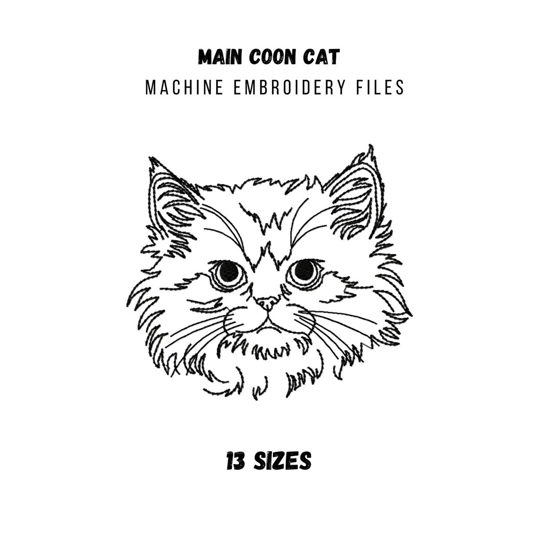 Munchkin Cat Face Machine Embroidery Designs, Multiple Sizes, Cute ...