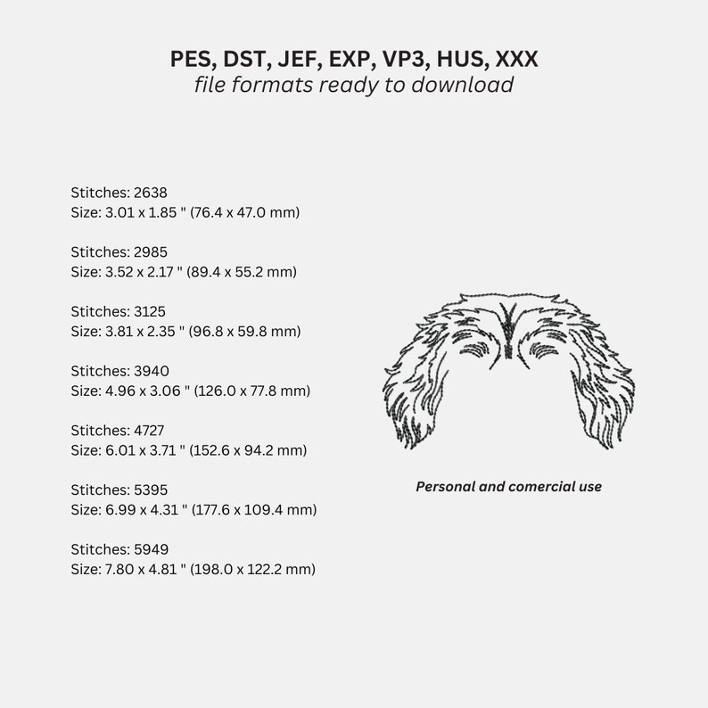 Newfoundland Dog Ears Machine Embroidery Design: Multiple Sizes ...