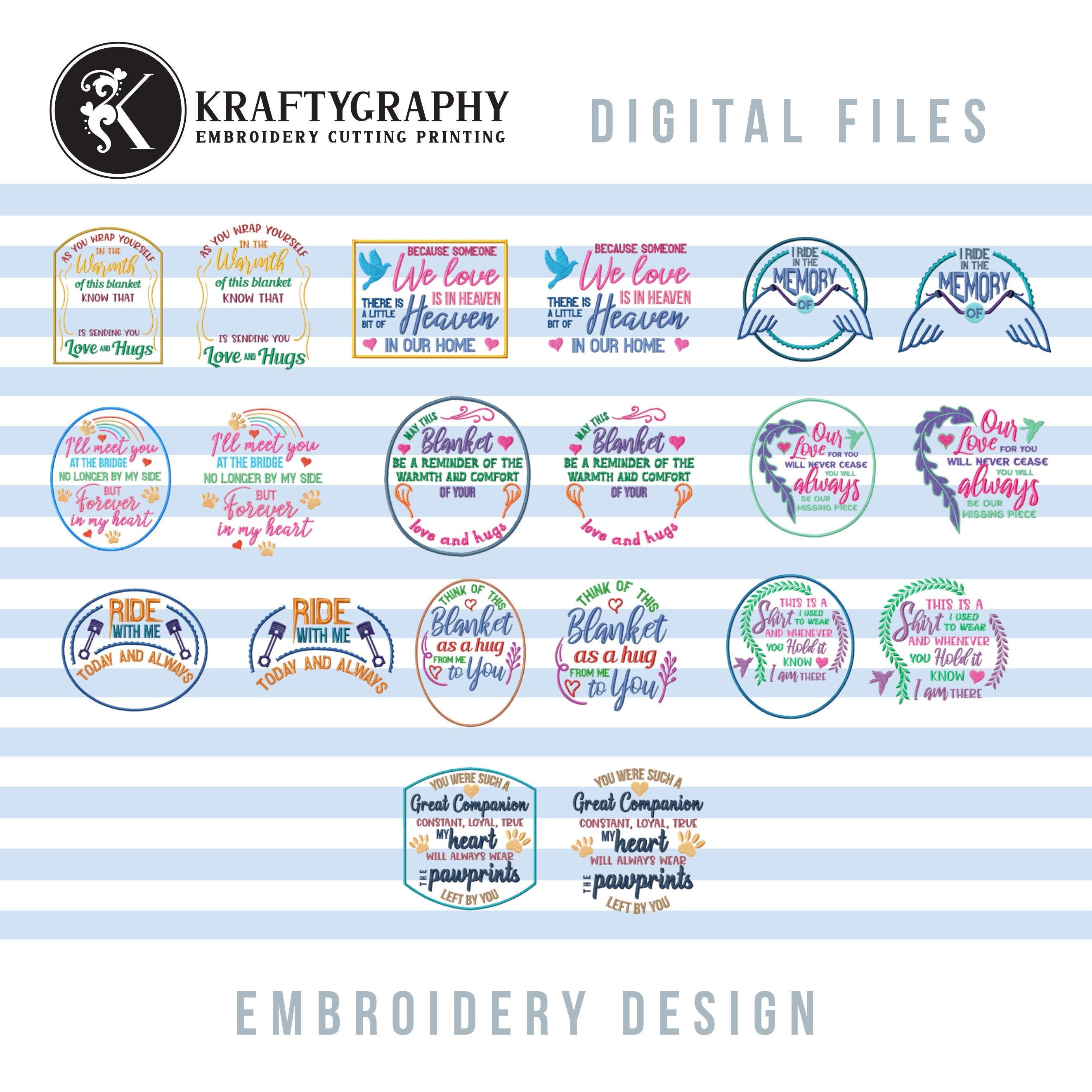 10 Memorial Machine Embroidery Designs Bundle Memory - Etsy Australia