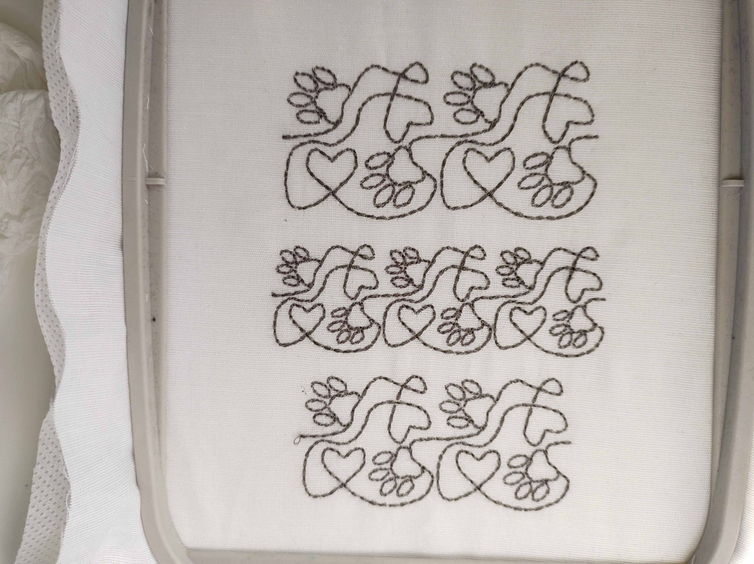 Edge to Edge Dog Paw Print Border Machine Embroidery Design - Etsy