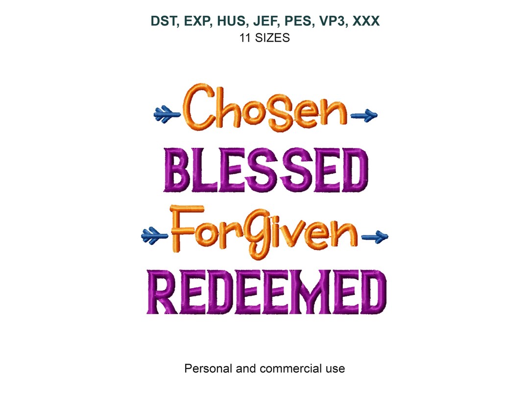 Christian Machine Embroidery Designs: Blessed Sayings, Multiple Sizes ...