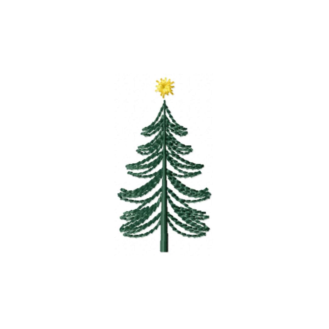 Christmas Tree Machine Embroidery Design Pine Tree Outline - Etsy