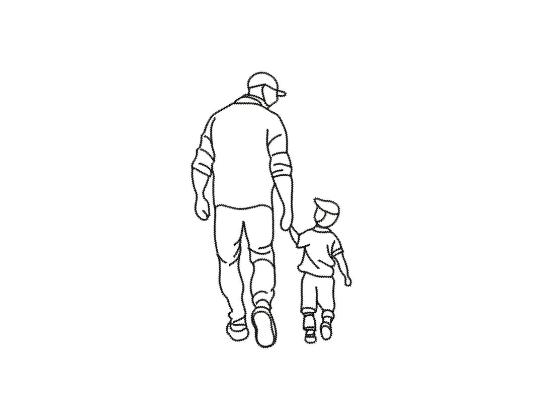 Dad and Son Embroidery Design for Machine, Father’s Day Embroidery ...