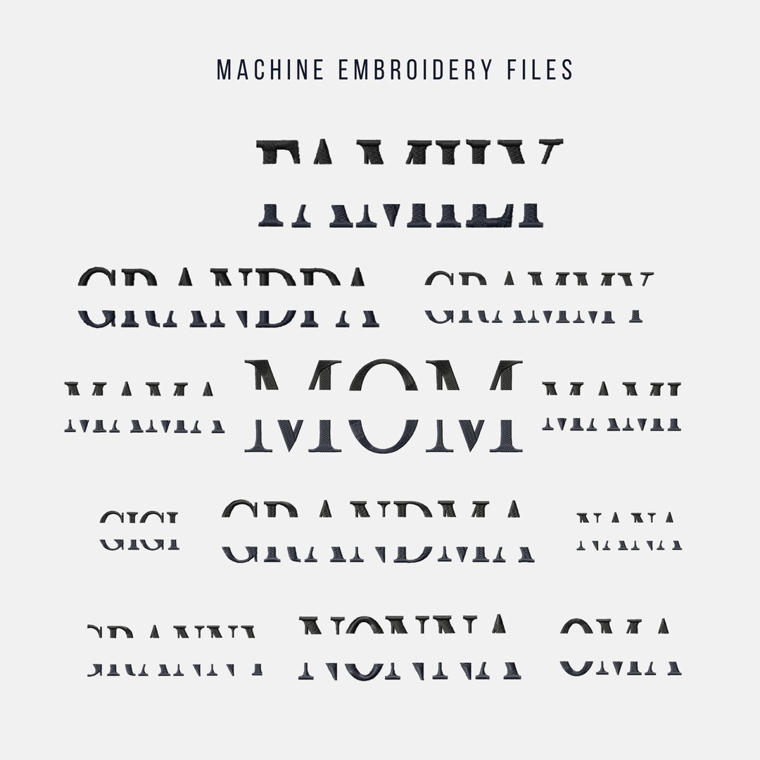 12 Family Split Words Machine Embroidery Designs Bundle for Mom, Dad ...