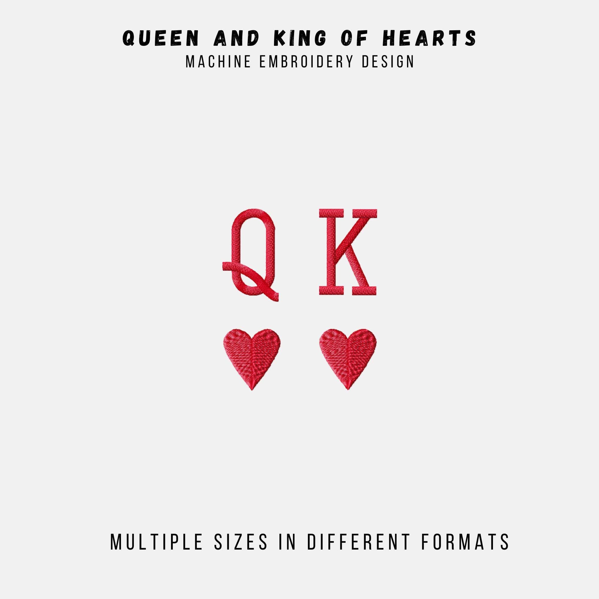 Queen and King Red Heart Machine Embroidery Designs: Playing Cards ...