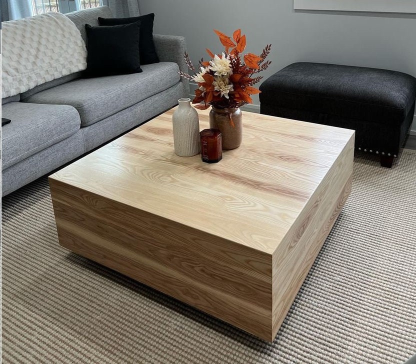 Terri Cubic Style Hardwood Coffee Table - Etsy