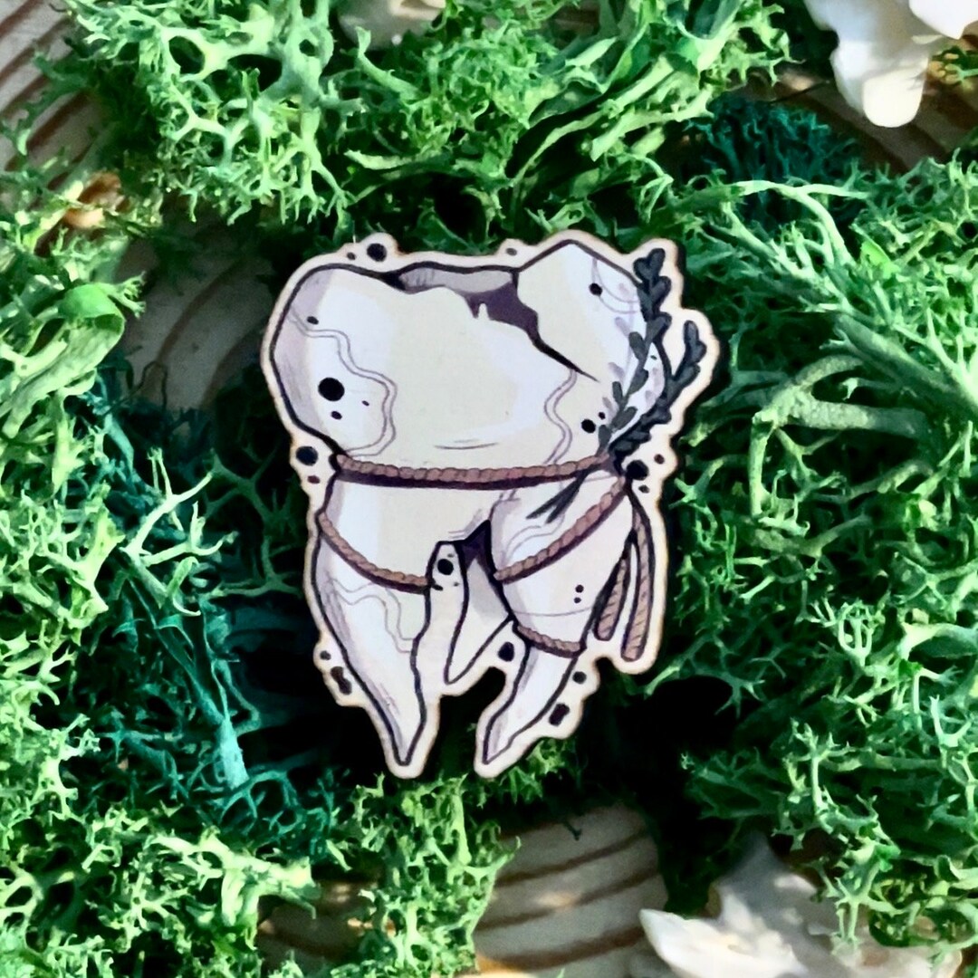 Wooden Pin Broken Molar Tooth / Horror / Creepy / Cryptid / Tooth ...