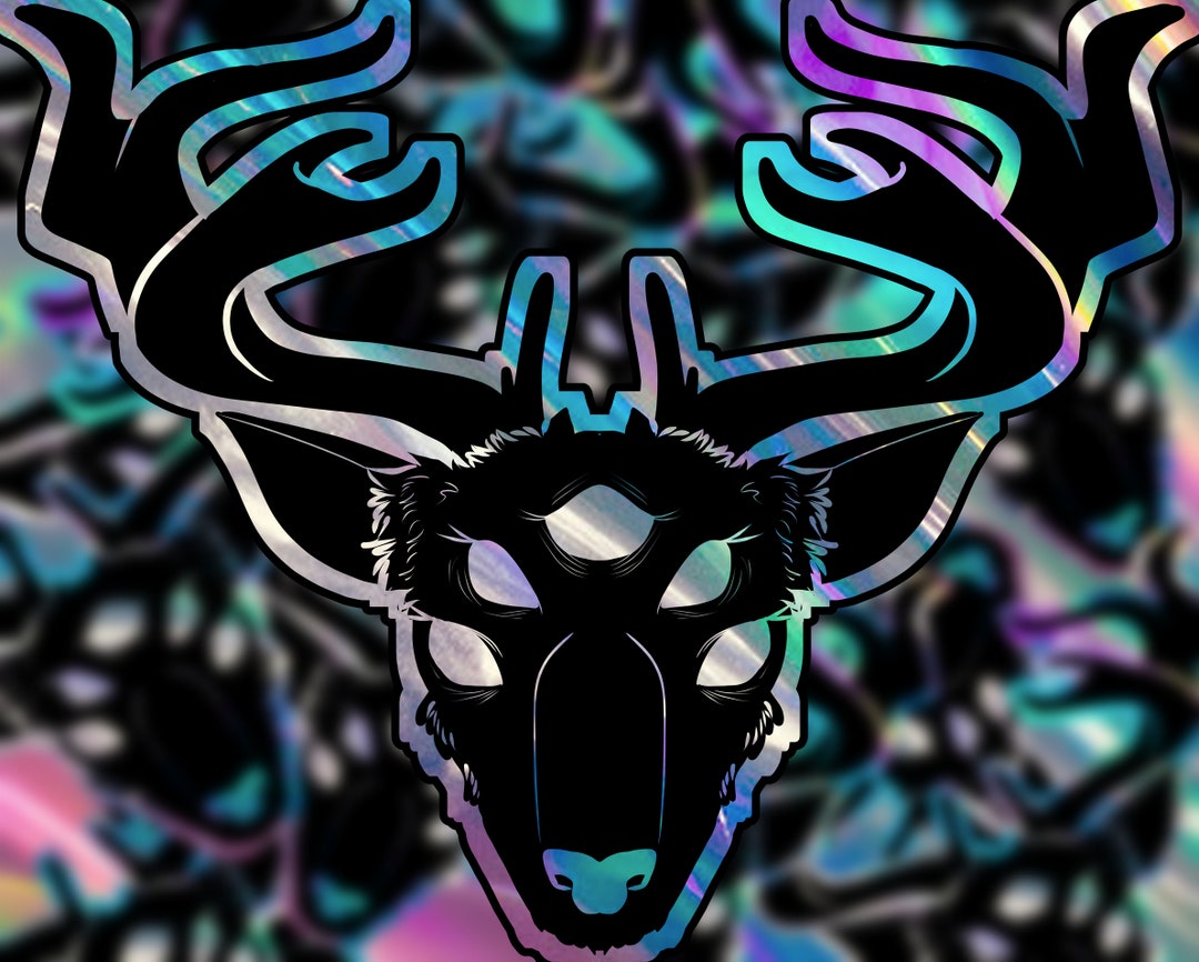 Holographic Cryptid Deer Sticker / Horror / Eyes / Creepy - Etsy