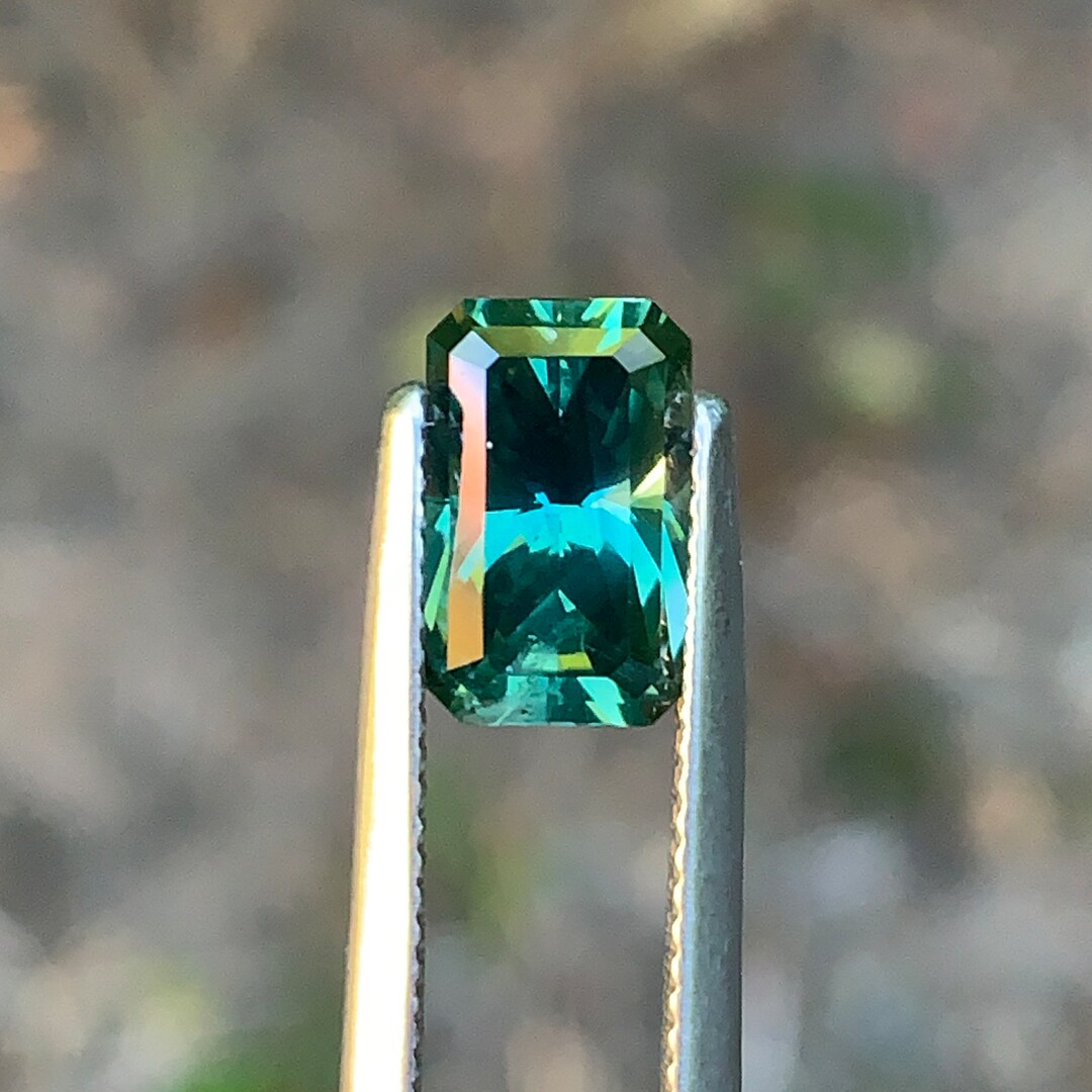 2.77ct Teal Green Sapphire, Rectangular, Australia Natural Gemstone - Etsy