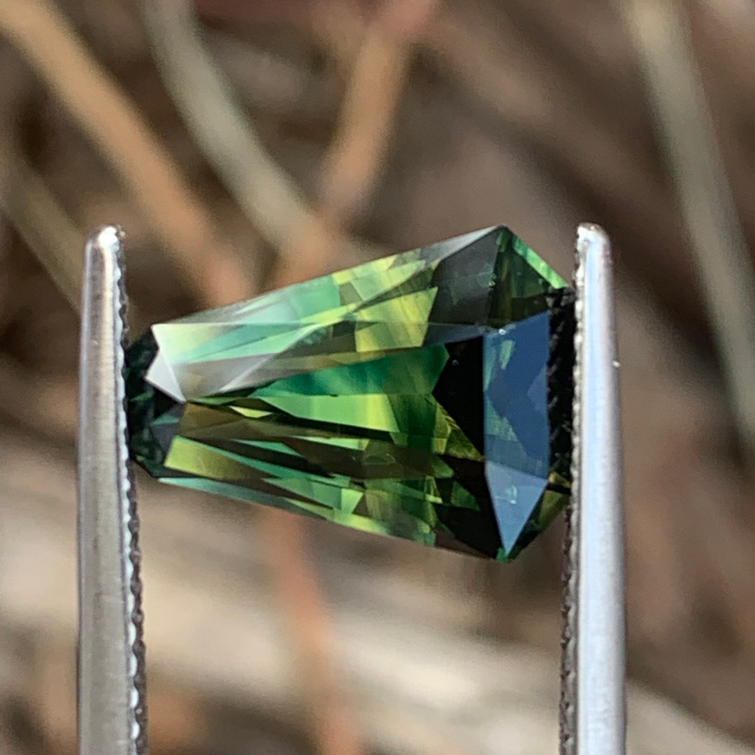 4.75ct Parti Tiger Striped Australian Sapphire, Coffin Shape, Natural ...