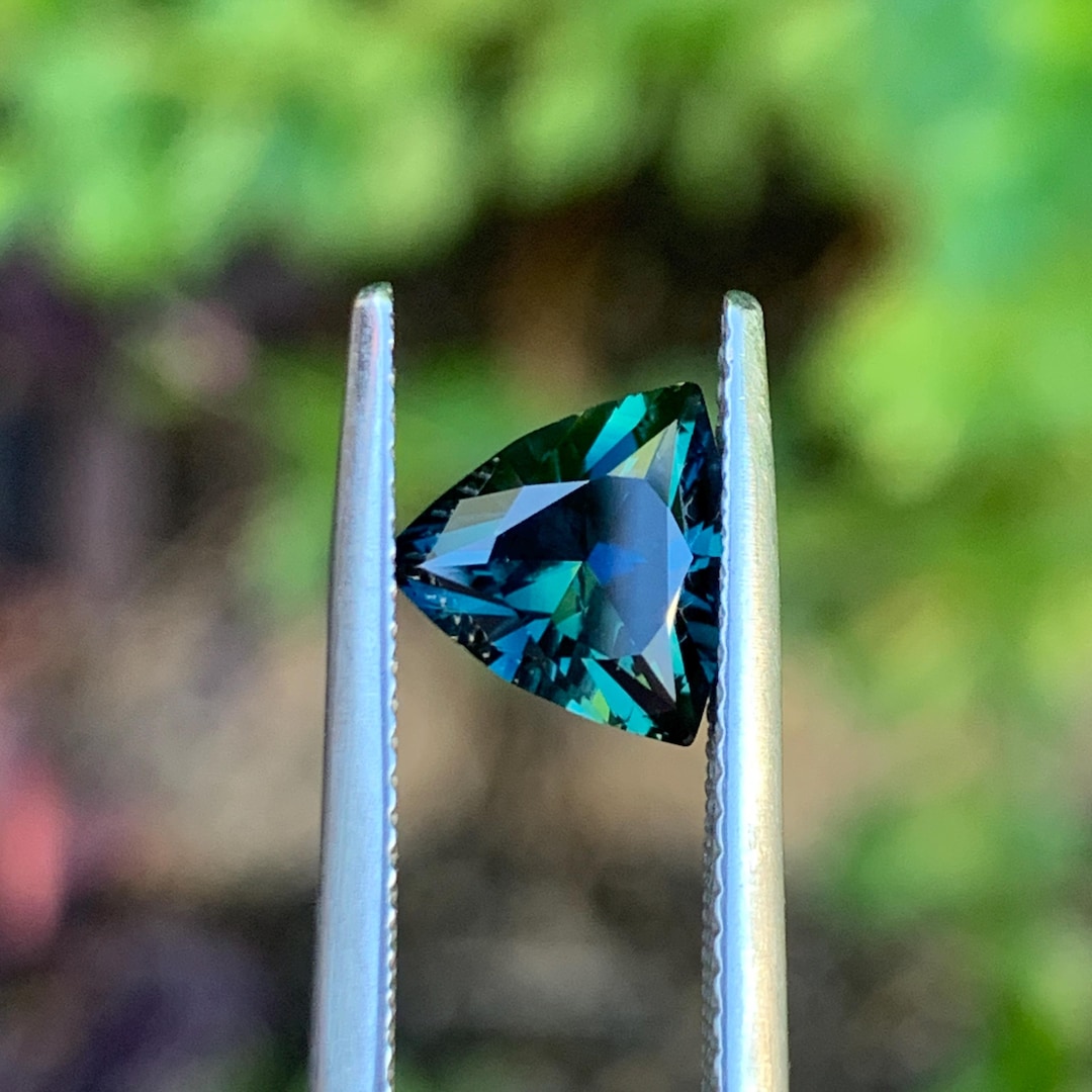 2.00ct Teal Parti Sapphire, Trillion, Australia Natural Gemstone - Etsy