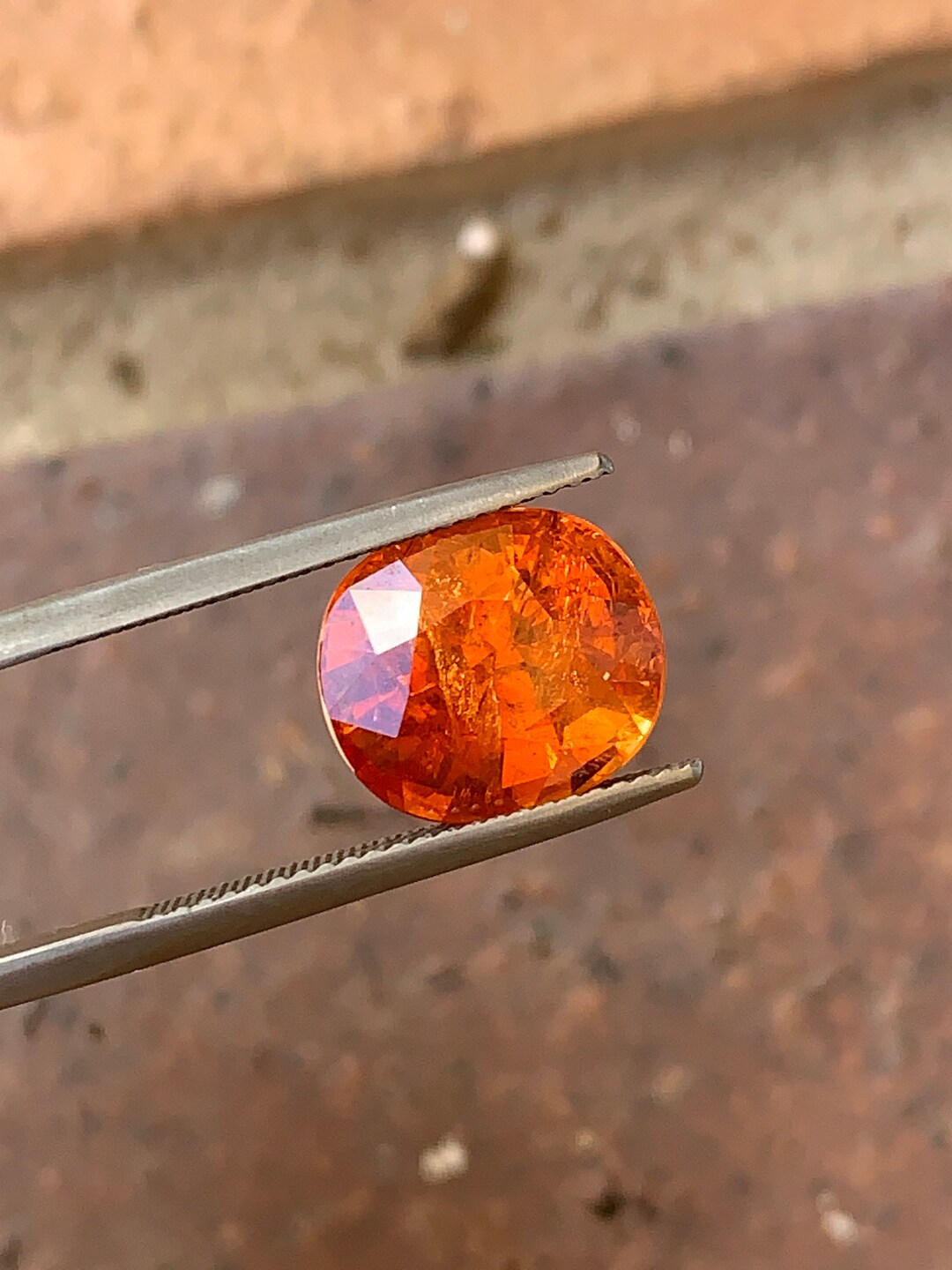Huge 10.75ct Mandarine Garnet Cushion, Orange Spessartine Garnet ...
