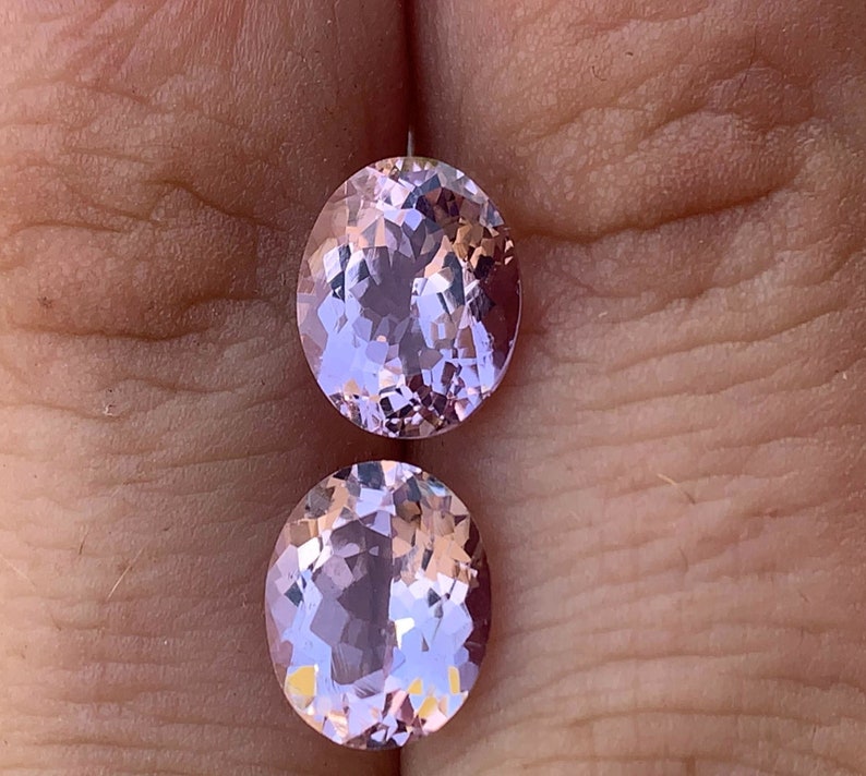 Jewelry Making & Beading 4.1tcw Light Champagne Morganites Pair Loose ...