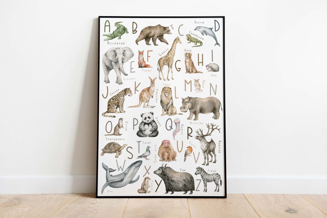 Alphabet Tierposter A3 Tieralphabet Poster Tiere ABC - Etsy.de