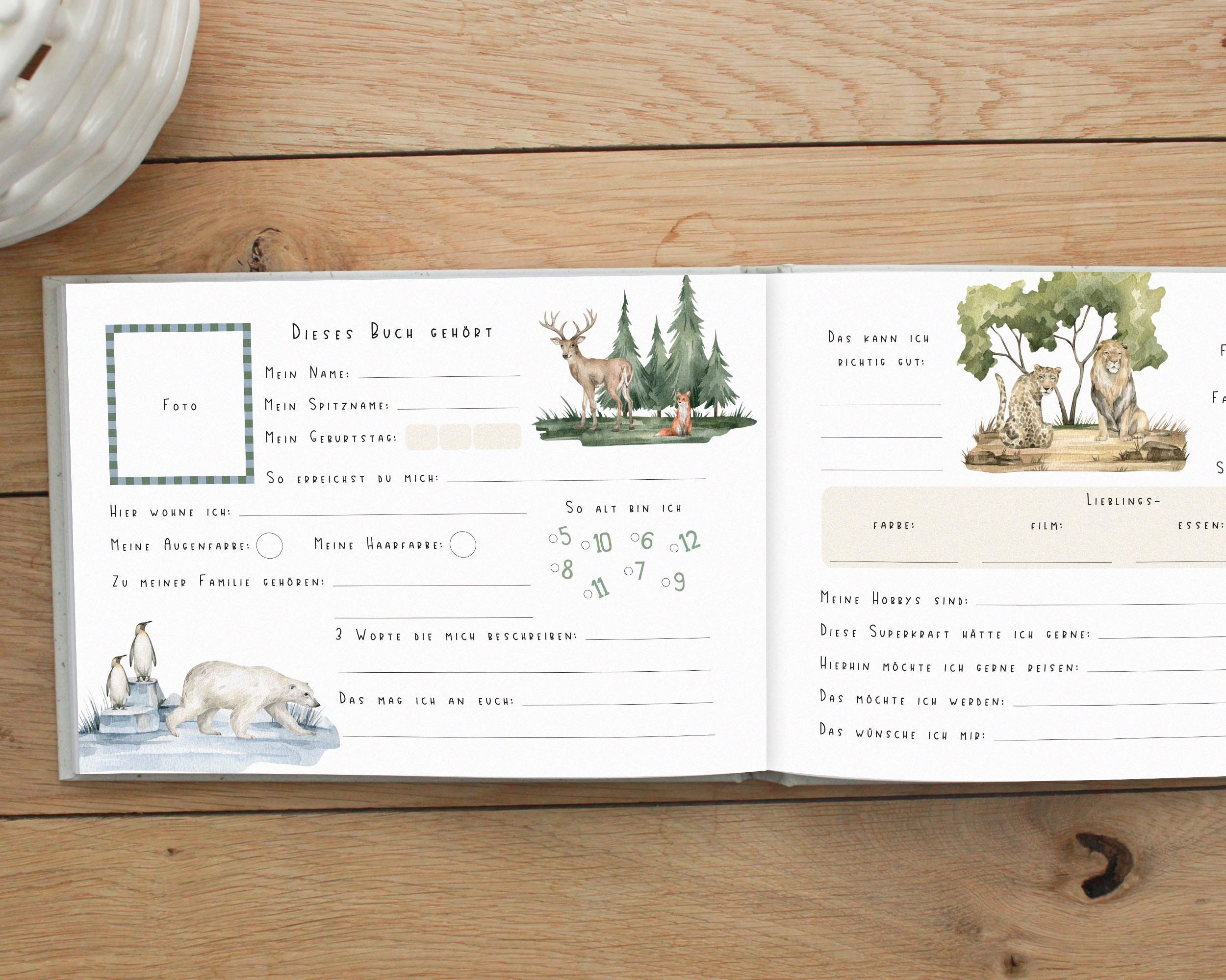 Freundebuch für Kinder Schule Freundealbum Tiere der Welt - Etsy.de