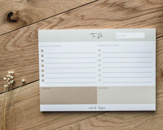 To Do Block DIN A5 50 Blatt Aufgabenblock Notizblock | Etsy