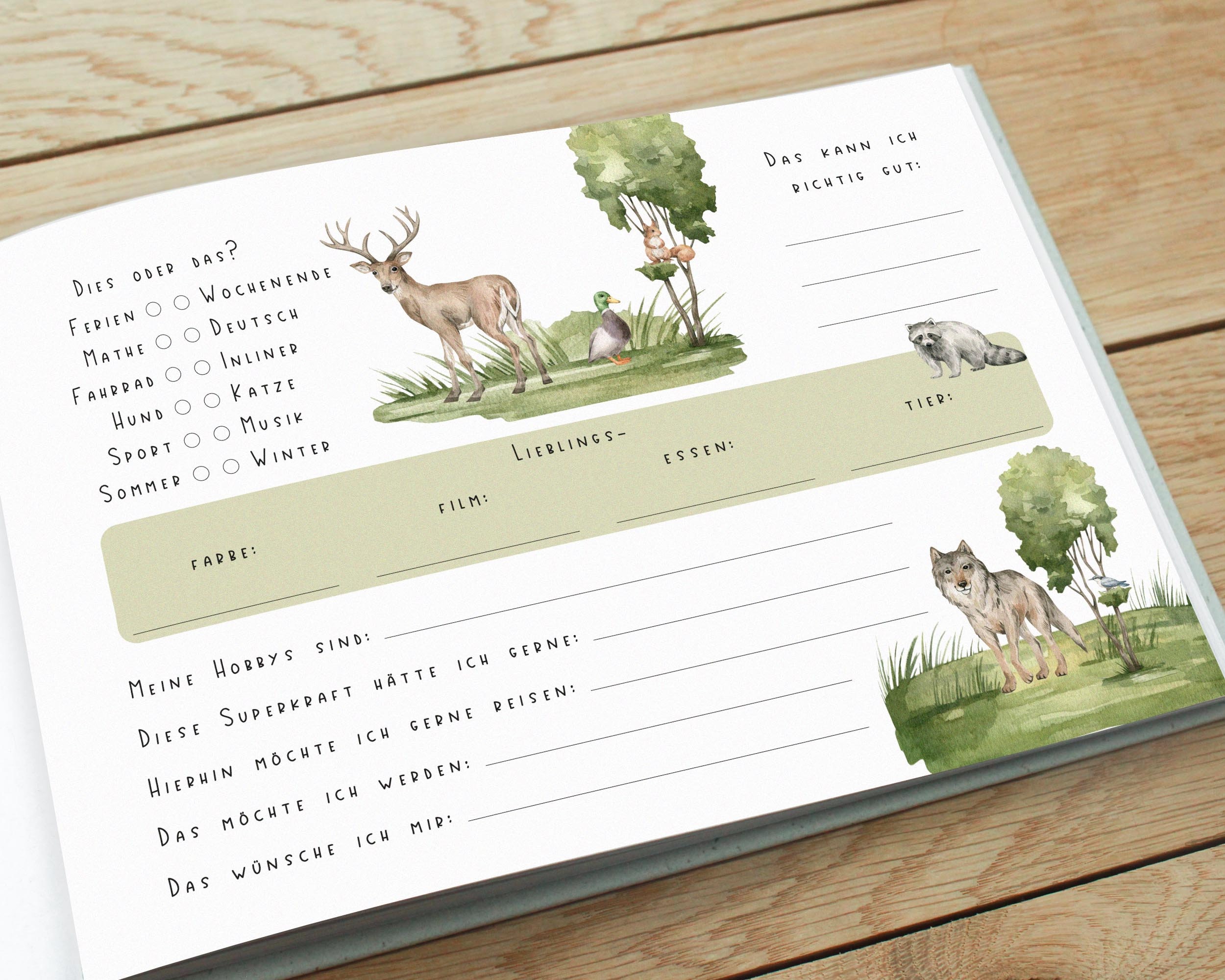 Freundebuch für Kinder Schule Freundealbum Tiere der Welt - Etsy.de