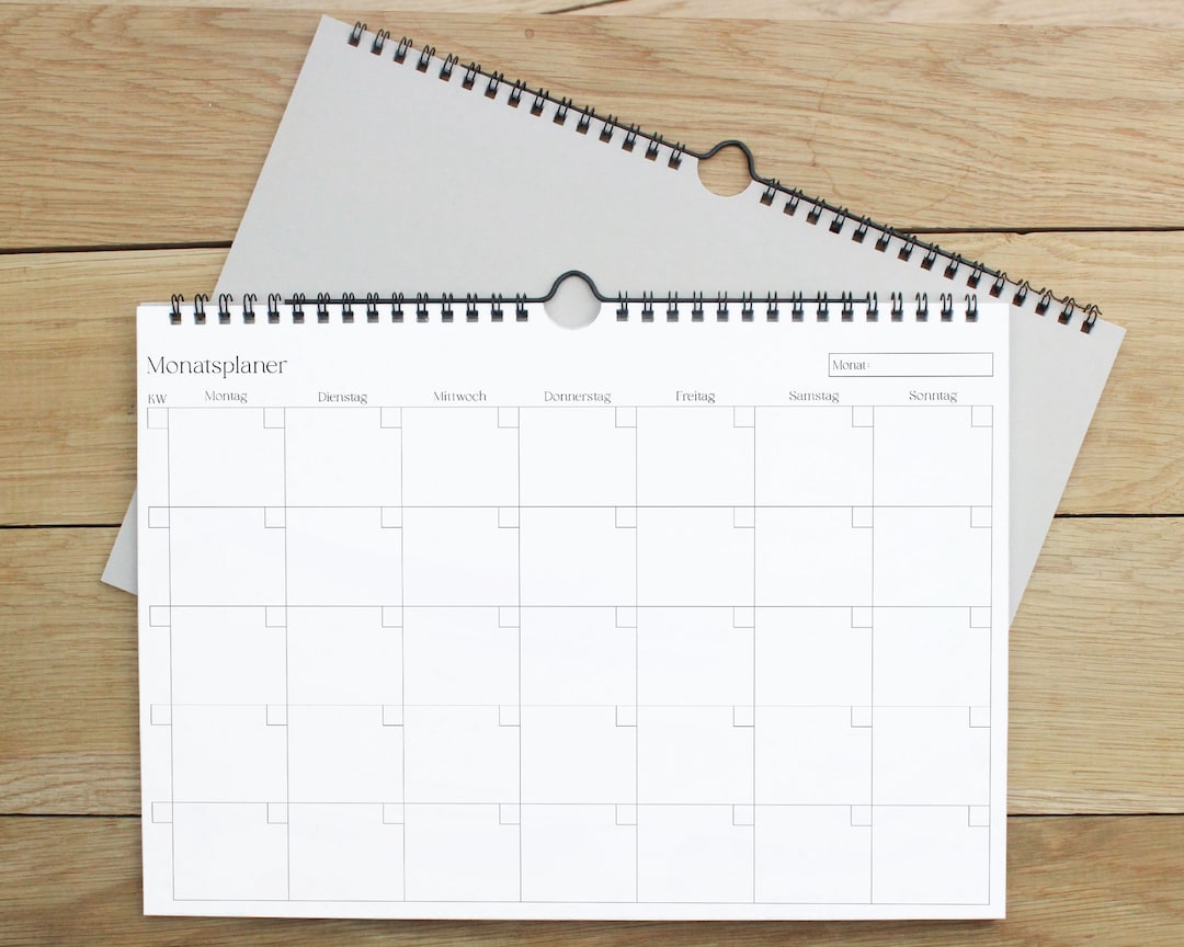 Monatsplaner DIN A4 Kalender undatiert Monatsplanung Kalender ...